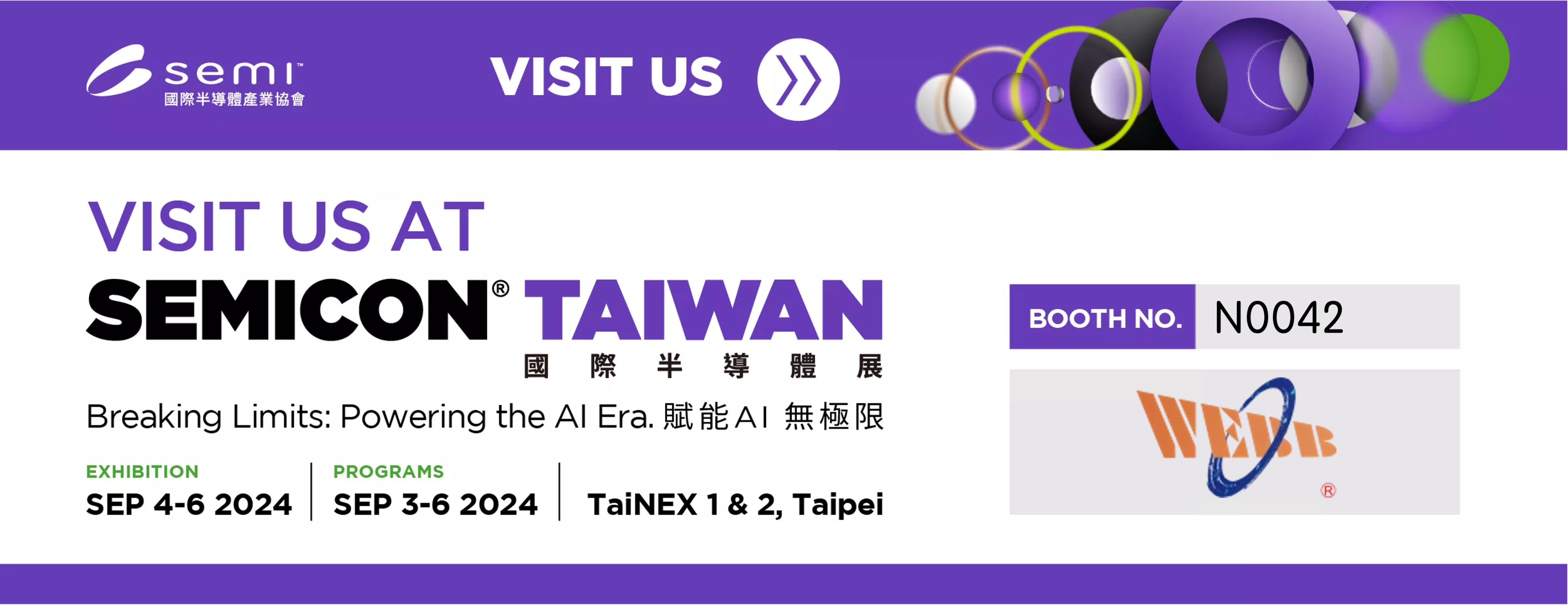 SEMICON Taiwan 2024 - WEBB Ltd.